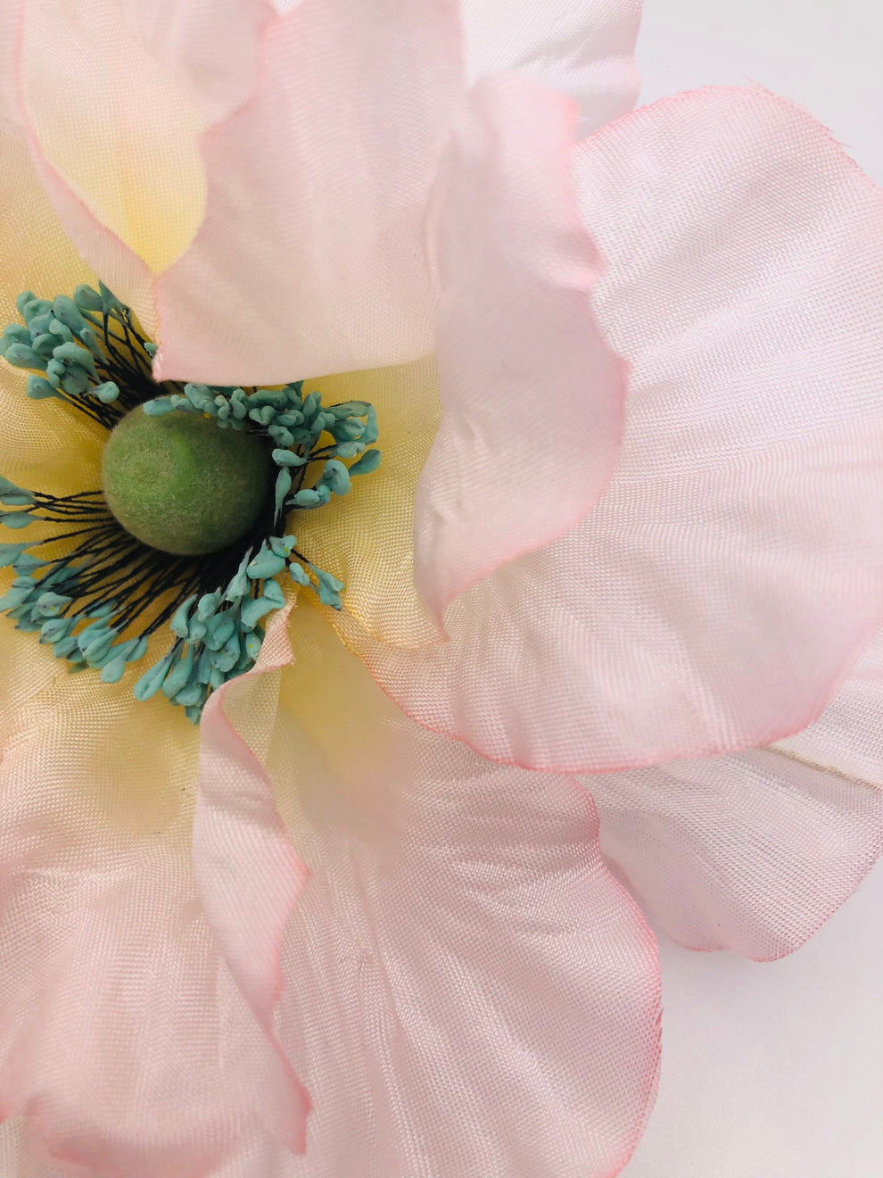 Karin's Garden 5" Vintage German Silk Poppy Pin Brooch Pink Poppy Pin